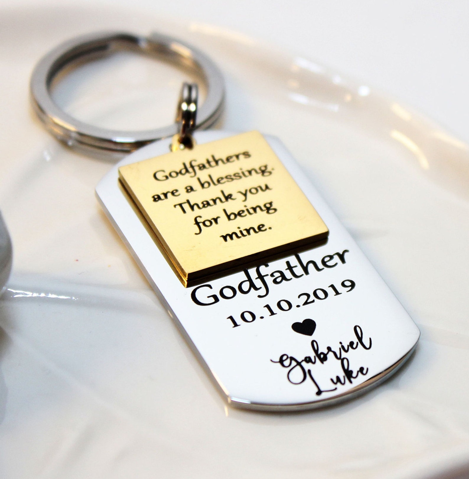 Godfather Keychain Personalized Godfather Keychain Godfather - Etsy