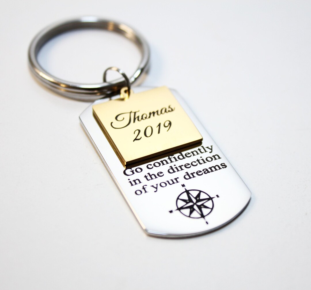Graduation Keychain, Mens Graduation Keychain, Compass Graduation ...