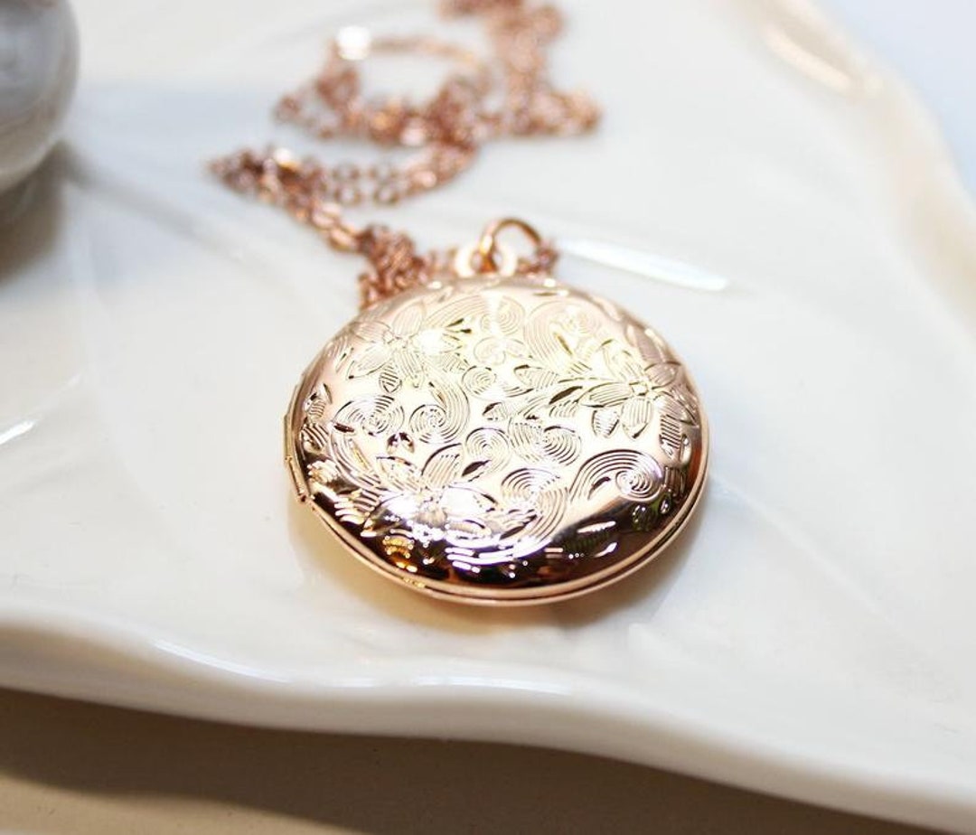Personalized Locket Necklace, Locket Necklace, Rose Gold Silver Gold ...