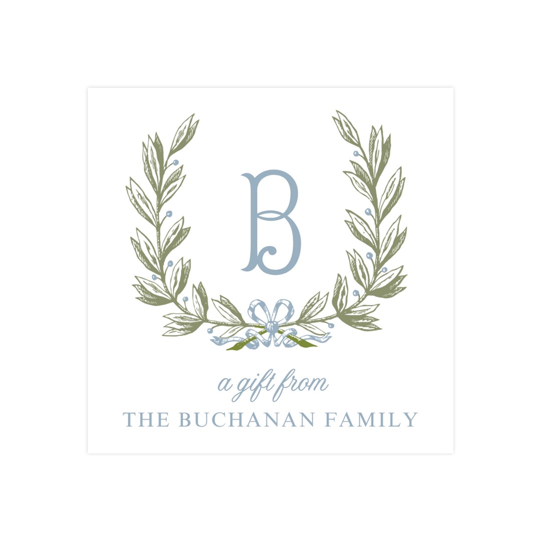 DIGITAL Editable Monogram Gift Tag, Printable Monogram Gift Tag ...