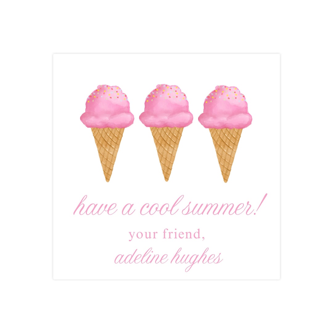 Editable Ice Cream Gift Tag, Printable End of Year Gift Tag, Ice Cream ...