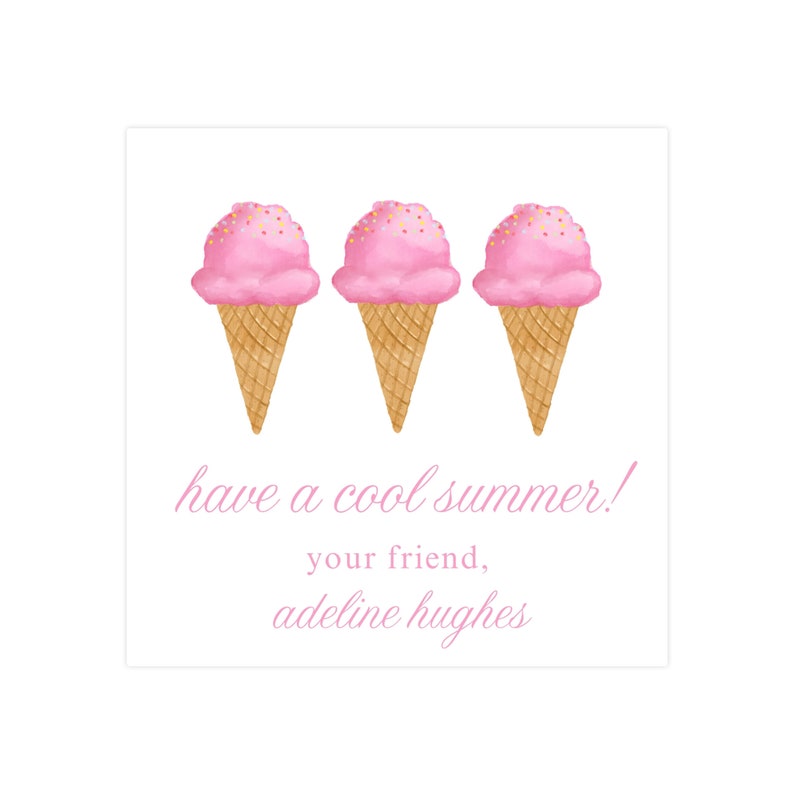 Editable Ice Cream Gift Tag, Printable End of Year Gift Tag, Ice Cream ...