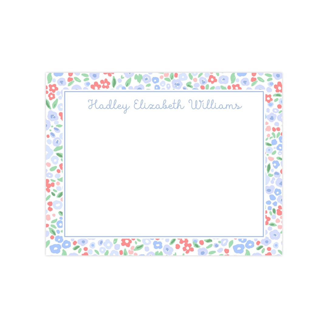 Printable Floral Note Card, Floral Note Card Template, Millefleur ...