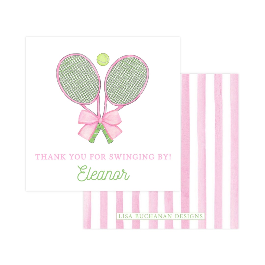 Printable Tennis Gift Tag, Girl Tennis Party, Printable Tennis Favor ...