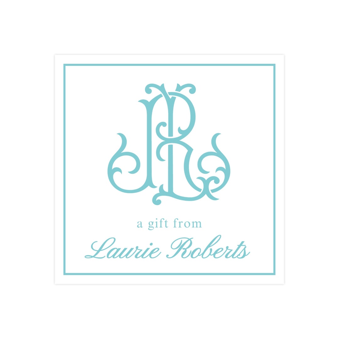 Printable Monogram Gift Tag, Ladies Gift Tag, Monogram Gift Tag ...