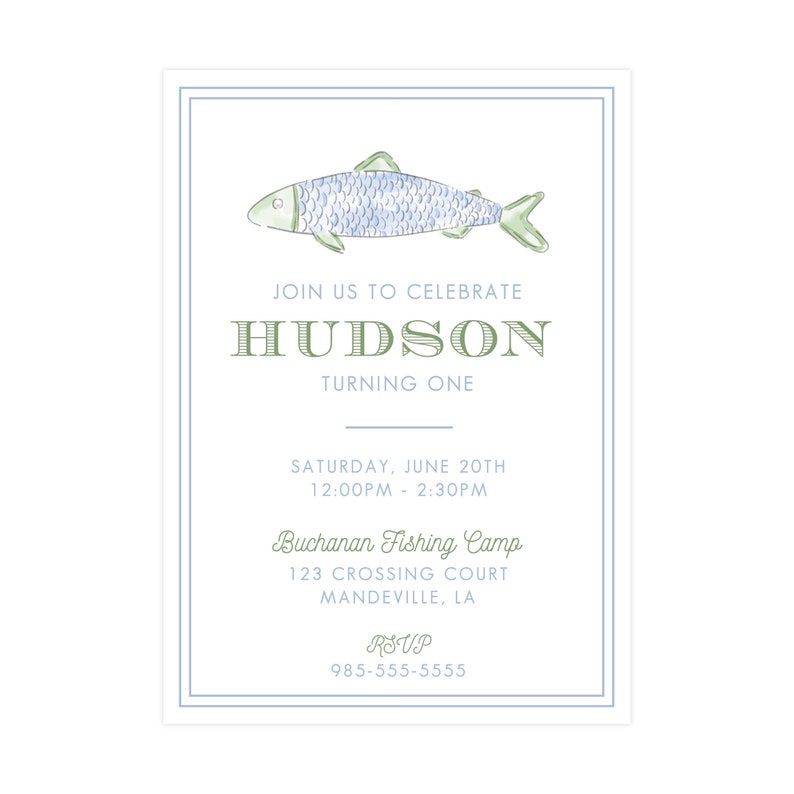 Fishing Birthday Invitation, Printable Fishing Invitation Template ...