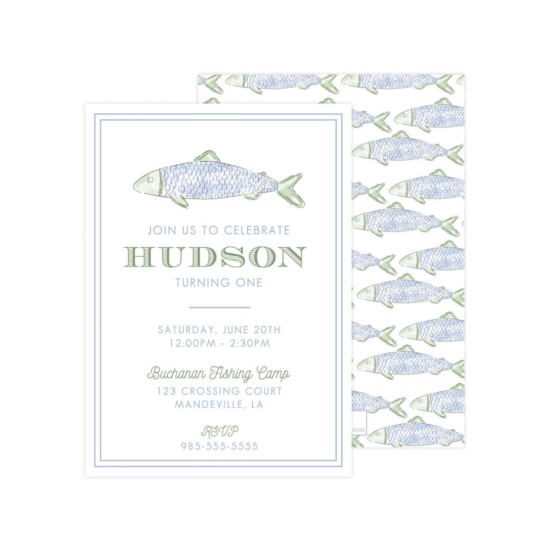 Fishing Birthday Invitation, Printable Fishing Invitation Template ...