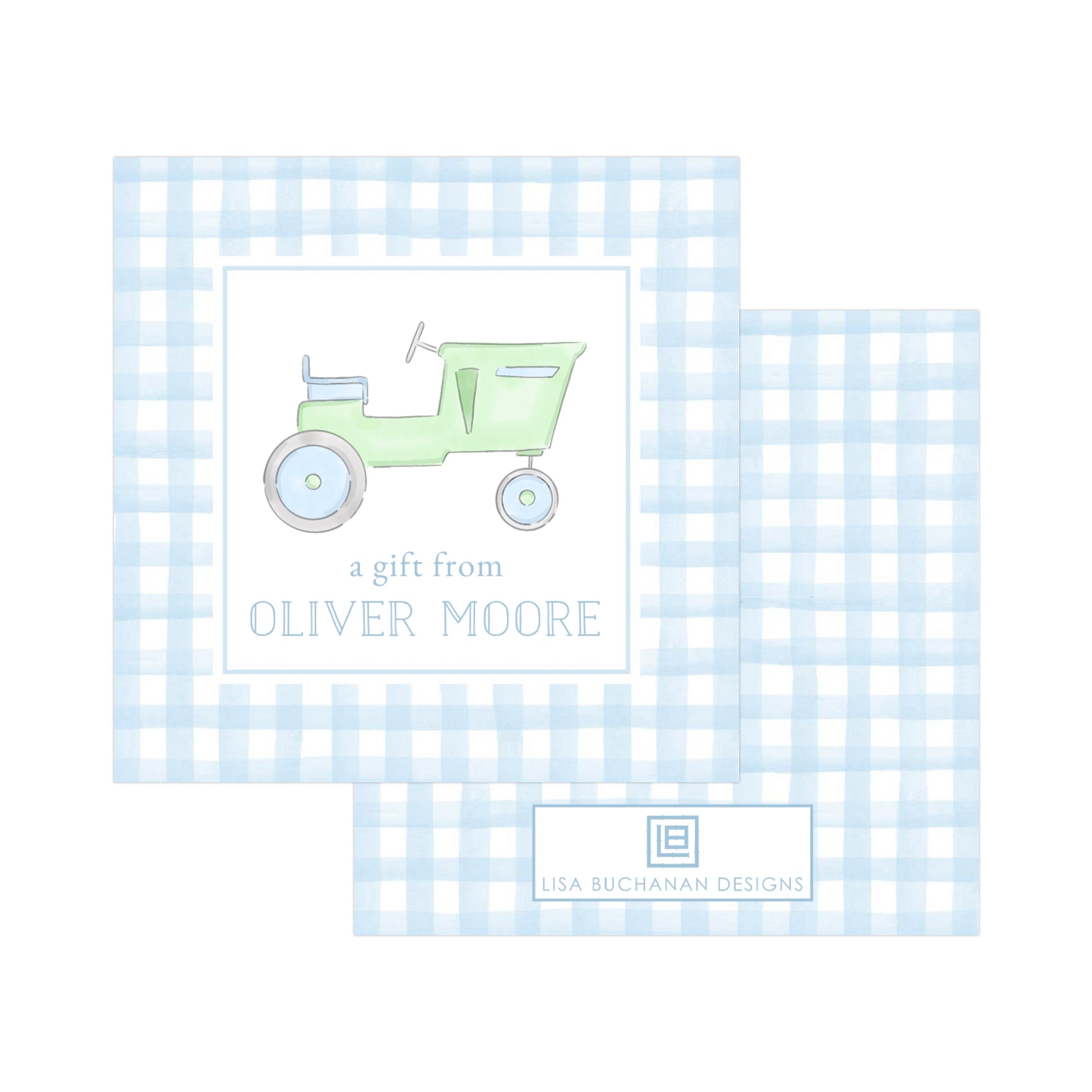 Editable Boy Tractor Gift Tag, Printable Tractor Favor Tag, Tractor ...