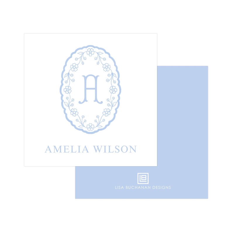 Printable Monogram Gift Tag, Printable Enclosure Card, Monogrammed Gift ...