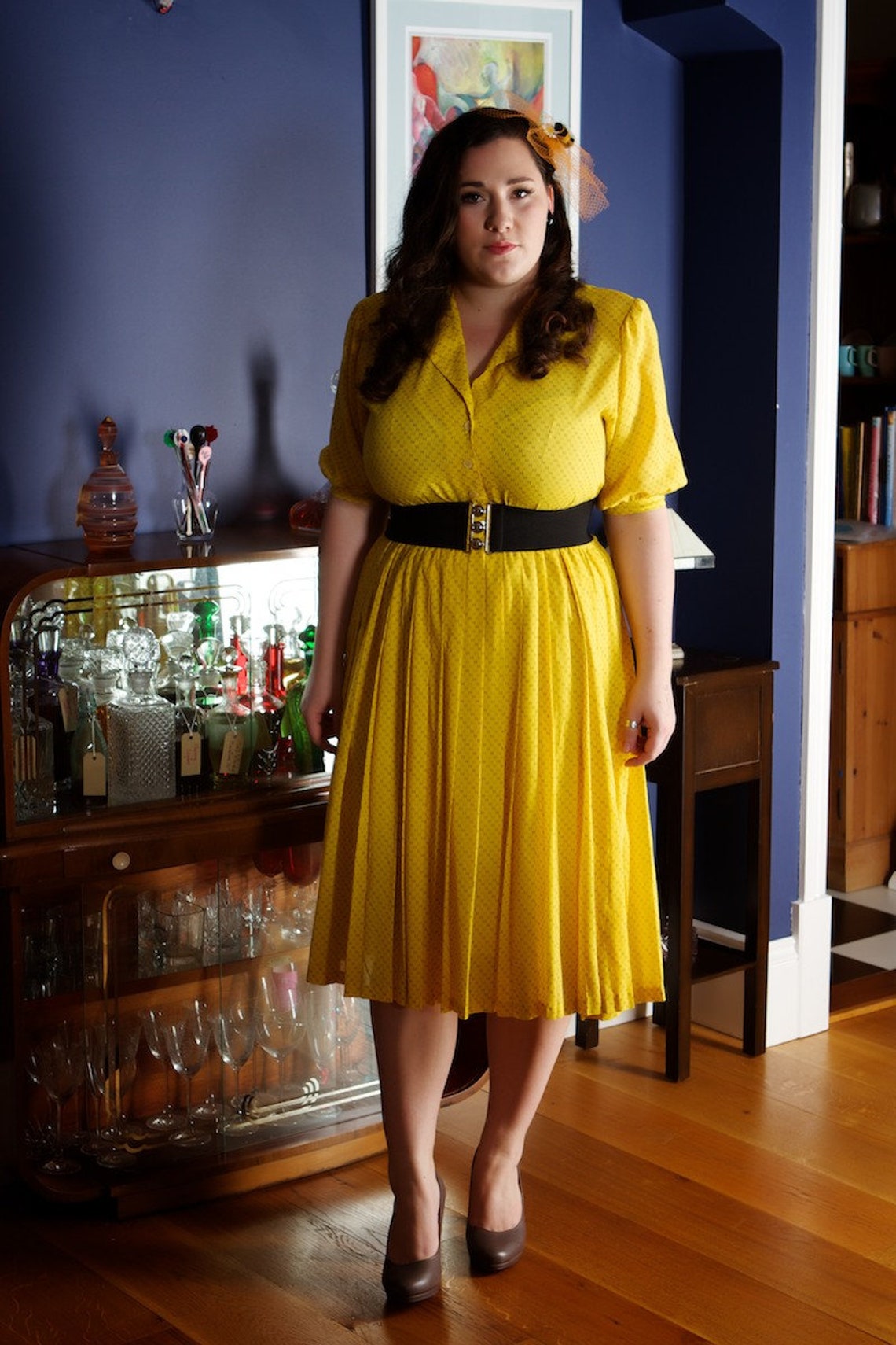 Late 1970s Shirtwaist Dress UK Size 18, US 14, Vintage Rodier Paris ...