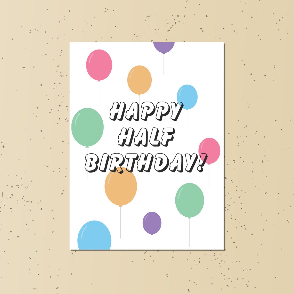 Happy Half Birthday Card - Funny Greeting Instant Download Digital ...