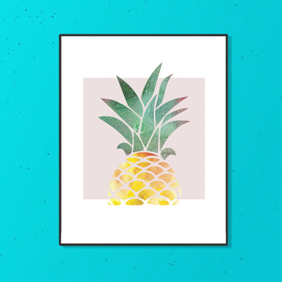 Hawaii Print: Pineapple - Watercolor Decorative Poster Print Instant ...