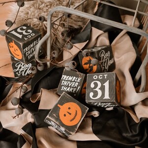 Vintage Halloween Block: Hand-painted Rustic Fall Decor - Etsy