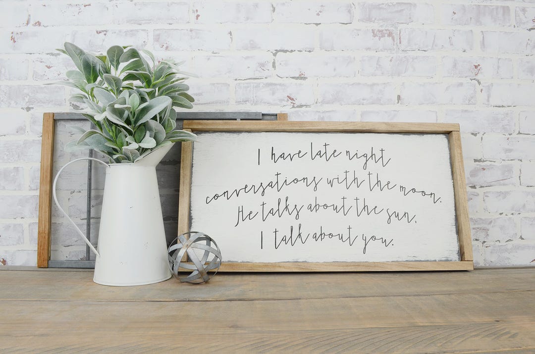 I Have Late Night Conversations Rustic Framed Sign, Rustic Home Decor ...