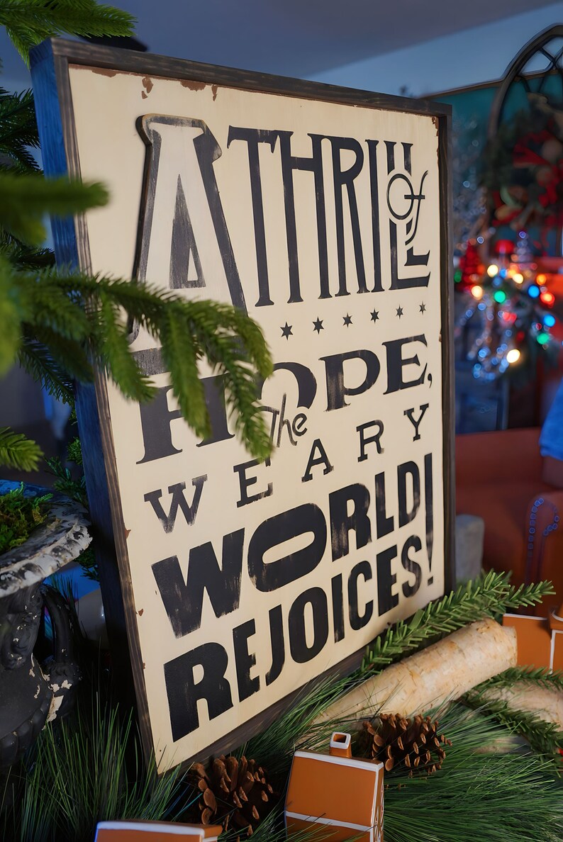 A Thrill of Hope Retro Christmas Sign - Etsy