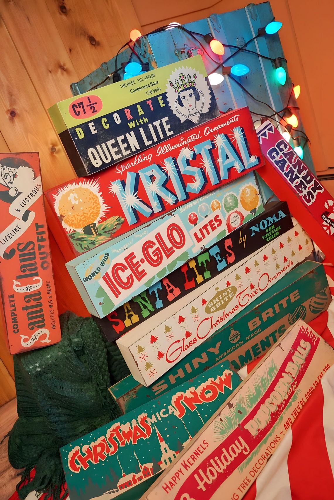 Retro Stackable Christmas Signs - Etsy