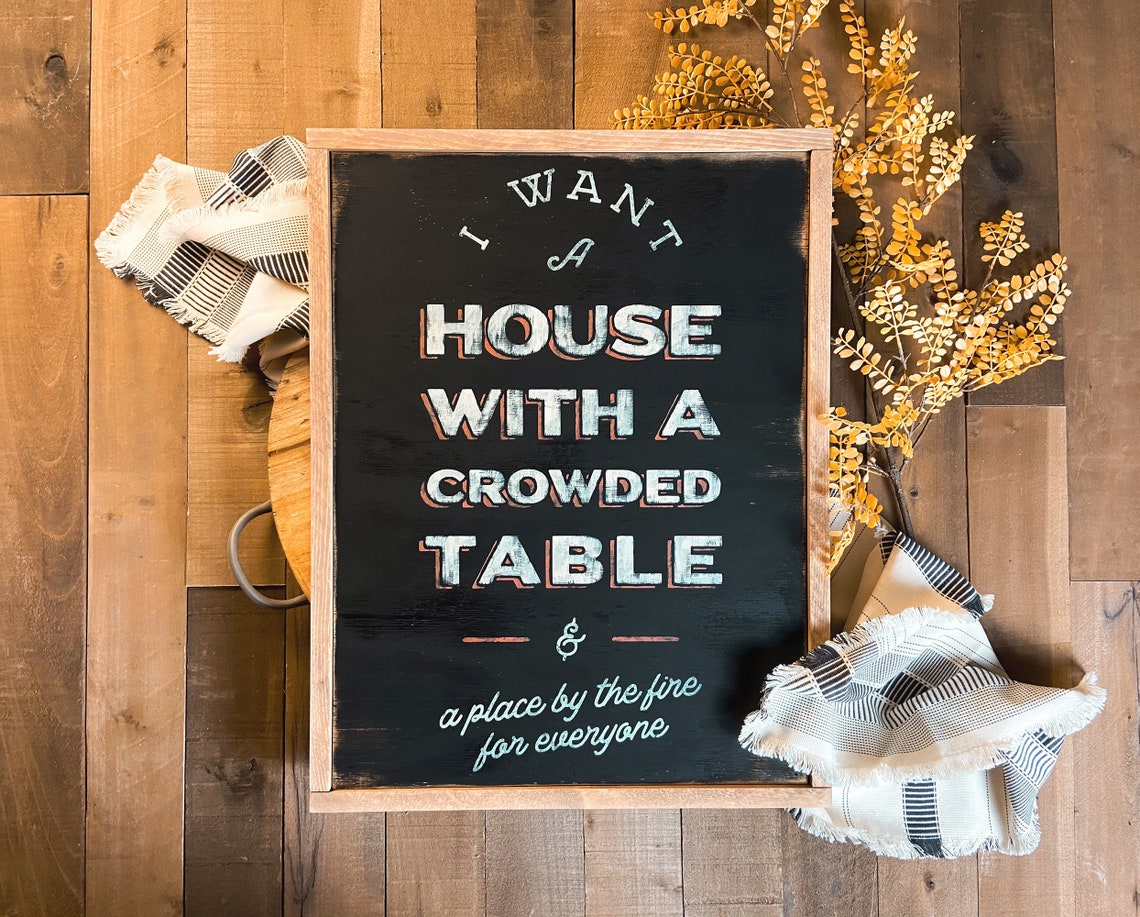 Crowded Table Rustic Home Decor Retro Decor Foyer Sign - Etsy