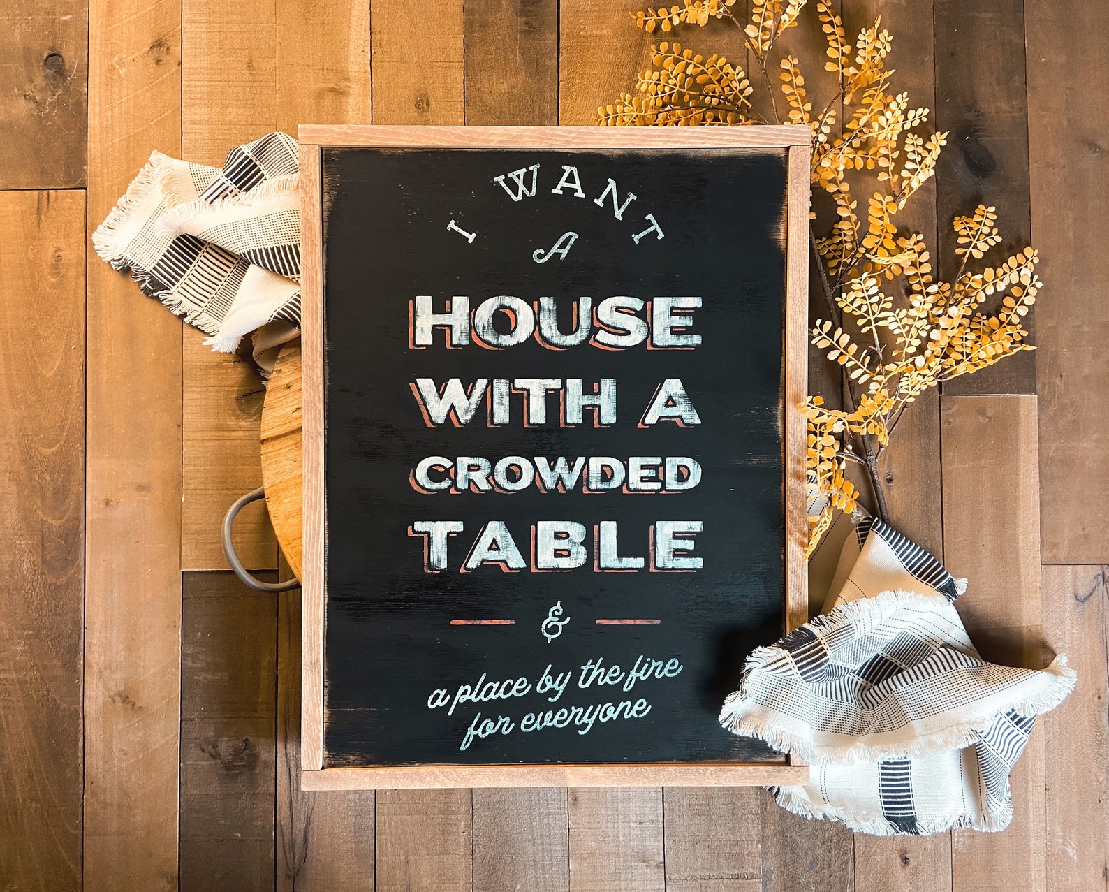 Crowded Table Rustic Home Decor Retro Decor Foyer Sign - Etsy