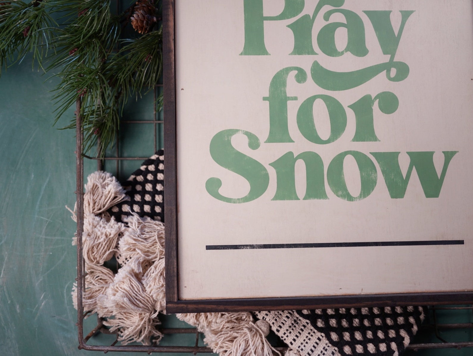 Pray for Snow Rustic Home Decor Vintage Winter Signs Ski - Etsy