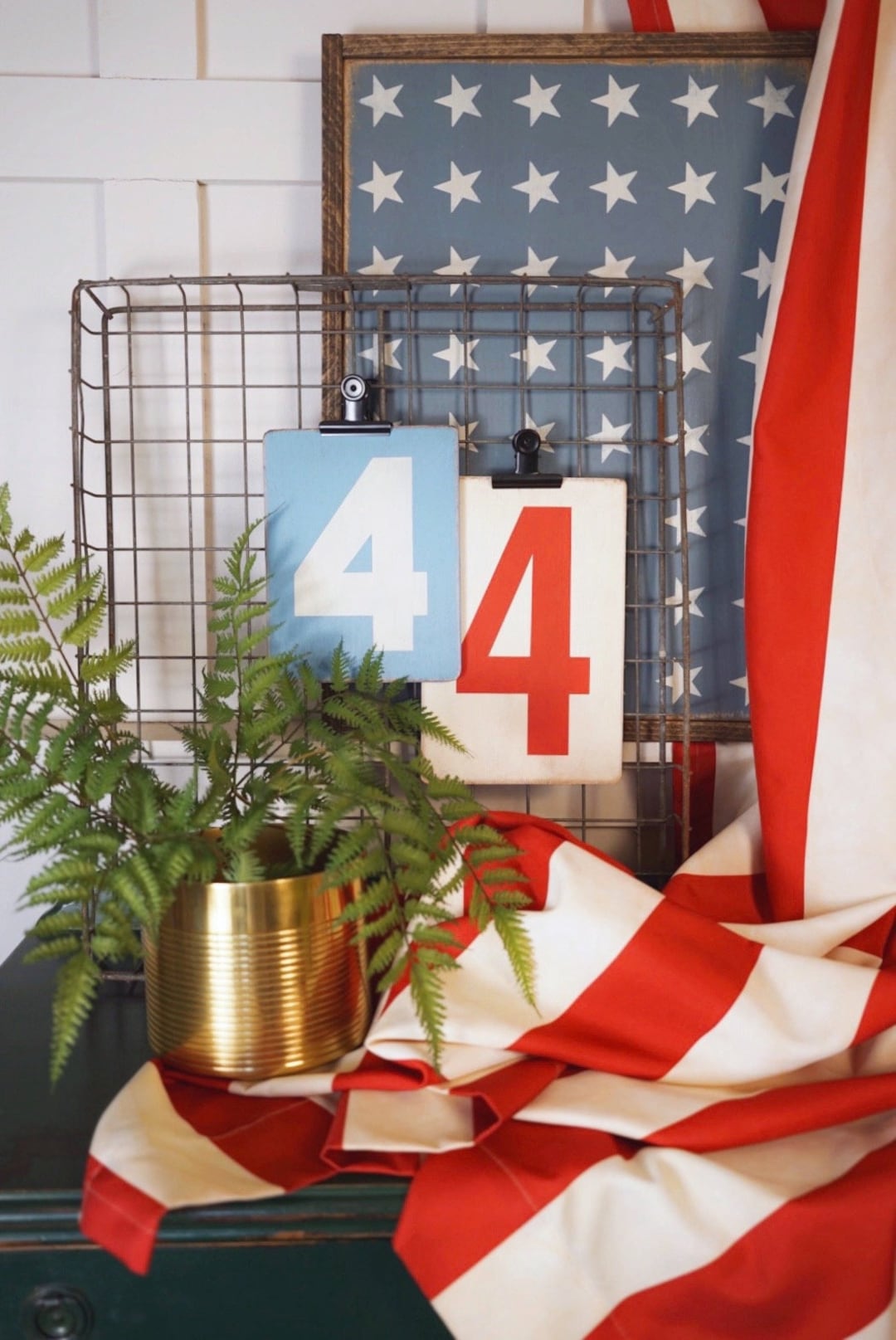 Hand-painted Number 4 Sign: Vintage Patriotic Decor - Etsy