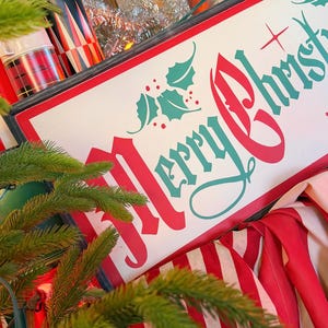 Merry Christmas Retro Christmas Sign - Etsy