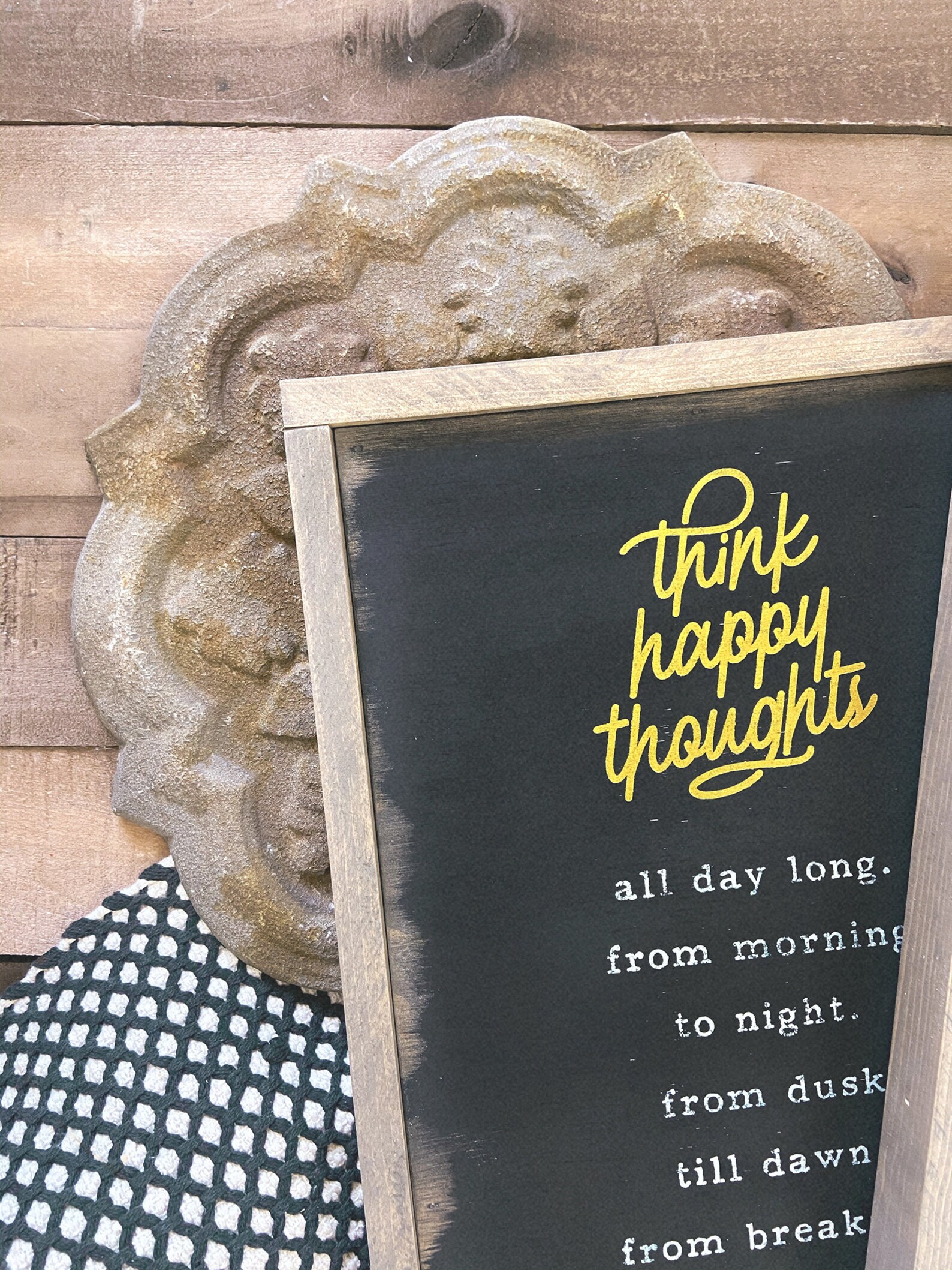 Think Happy Thoughts Rustic Home Decor Retro Decor Boho - Etsy