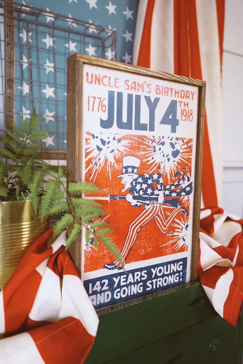 Vintage Uncle Sam Poster Vintage Patriotic Decor Vintage - Etsy
