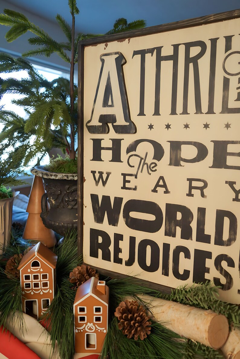A Thrill of Hope Retro Christmas Sign - Etsy