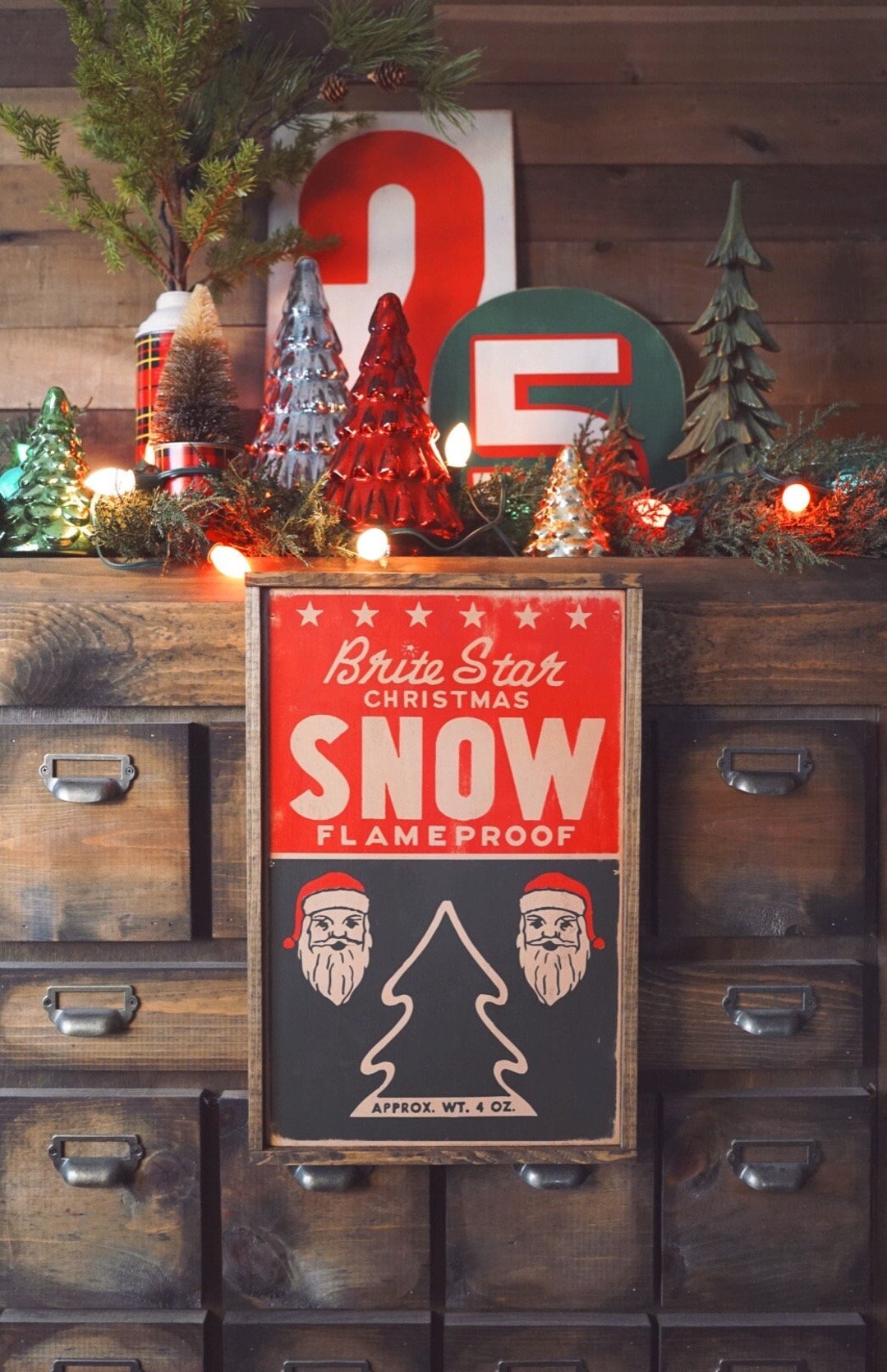 Retro Brite Star Christmas Snow Sign, Mid-century Decor, Mid-century ...