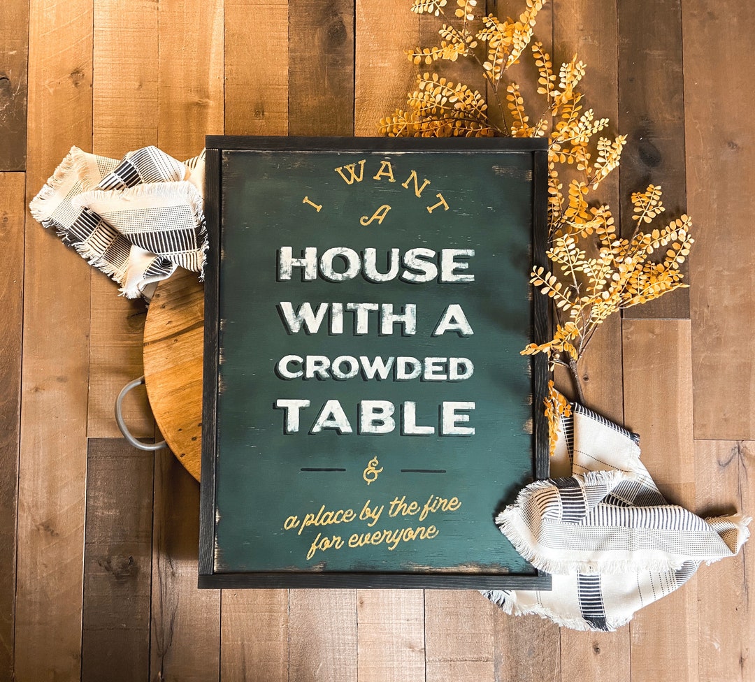 Crowded Table, Rustic Home Decor, Retro Decor, Foyer Sign, Entryway ...
