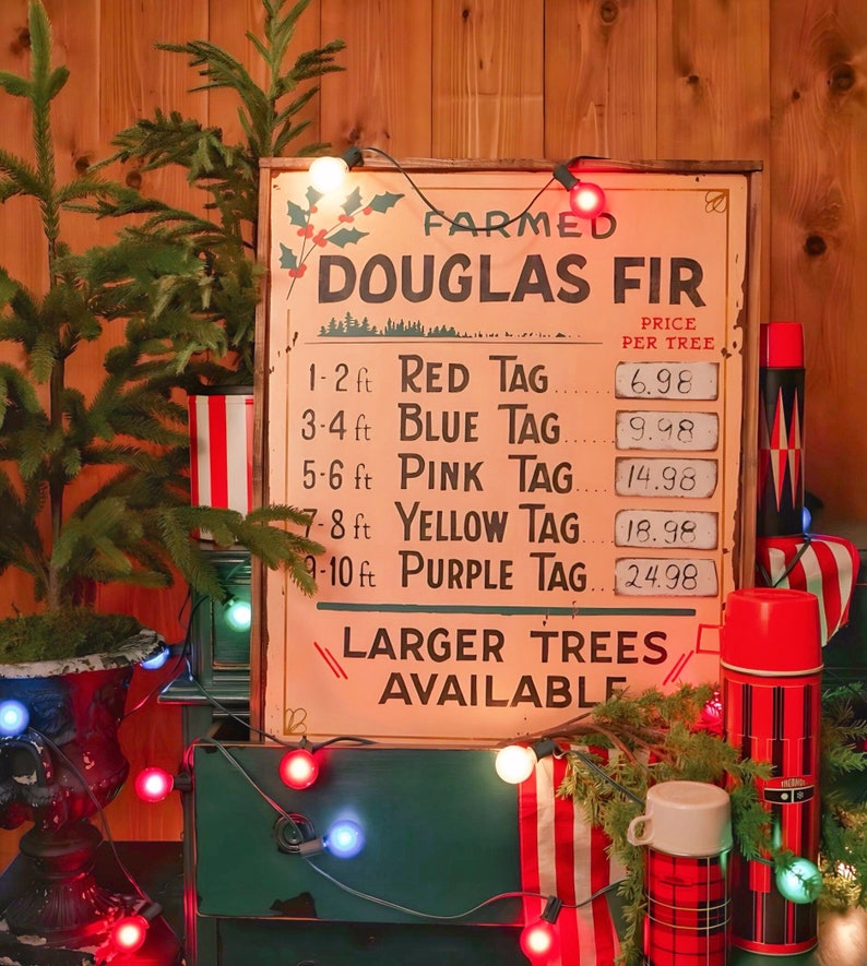 Retro Christmas Tree Farm Sign - Etsy