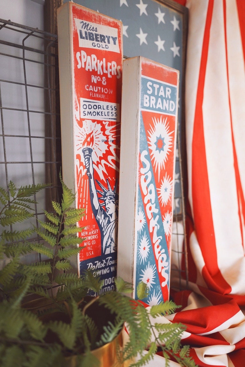 Vintage Sparklers Sign Vintage Patriotic Decor Vintage - Etsy