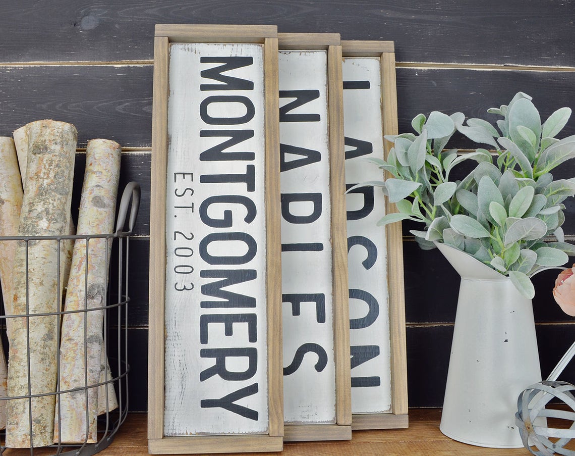 Family Name Custom Sign Rustic Home Decor Customized Signs - Etsy