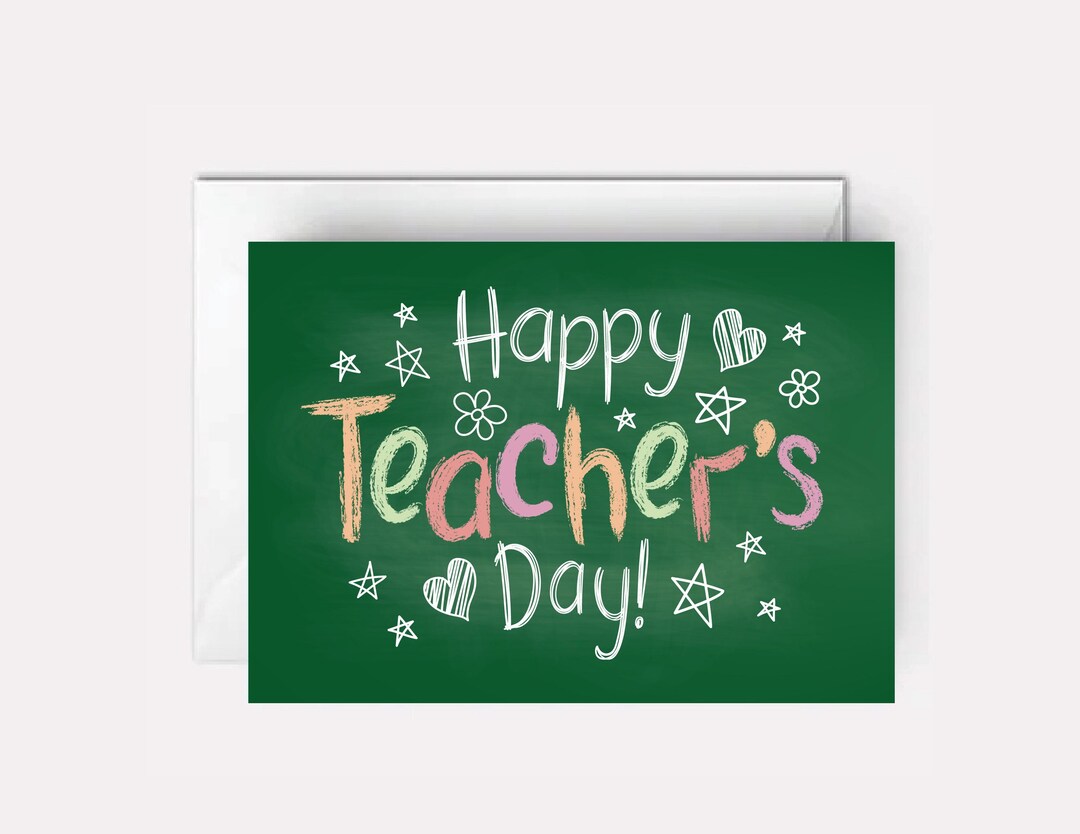 Teacher Appreciation Day Card - Teachers Day Card - Happy Teachers Day ...