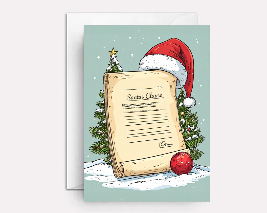 Lawyer Christmas Card: Santa's Clause Legal Humor - Etsy