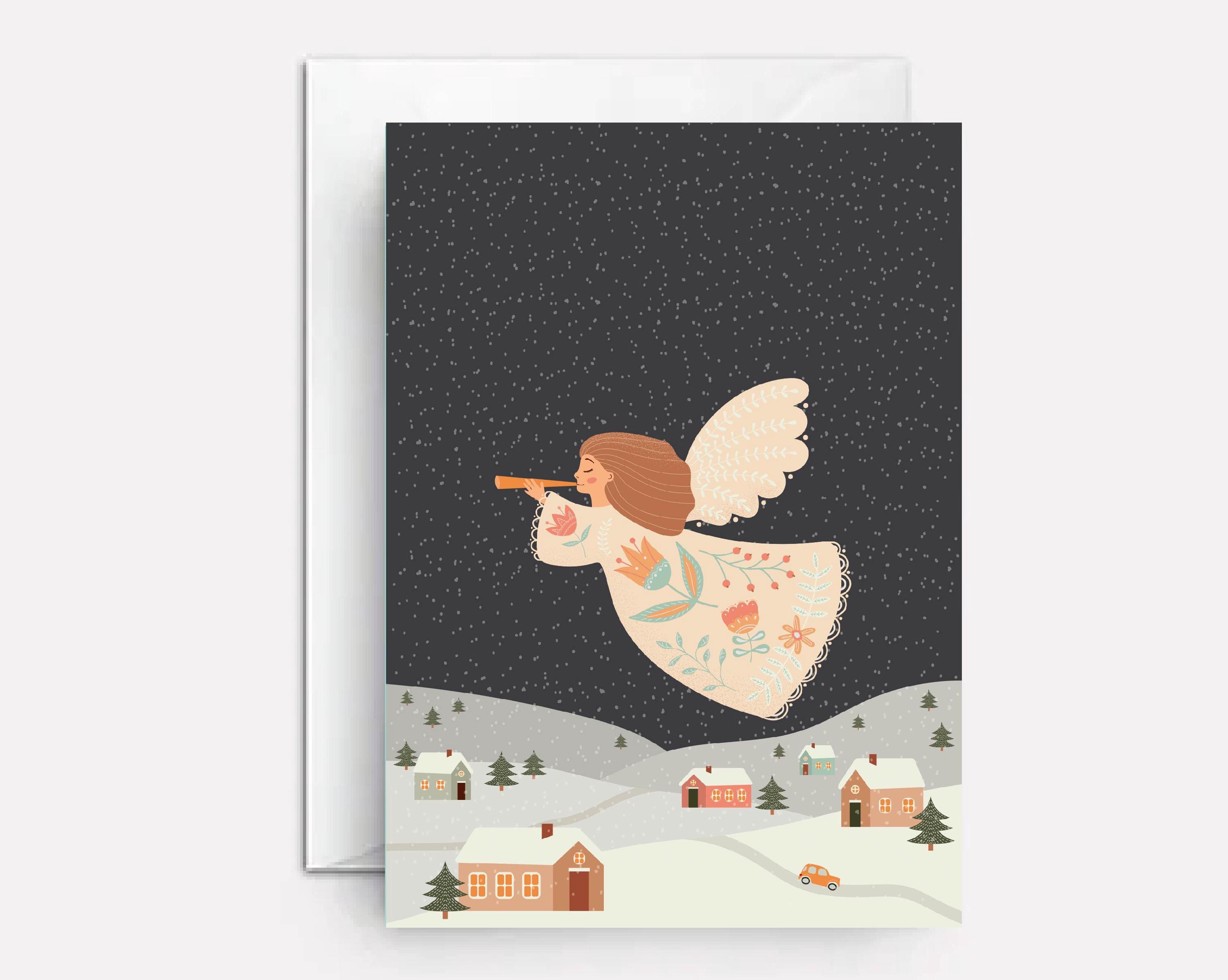 Angel Christmas Card: Peace on Earth Holiday Card - Etsy