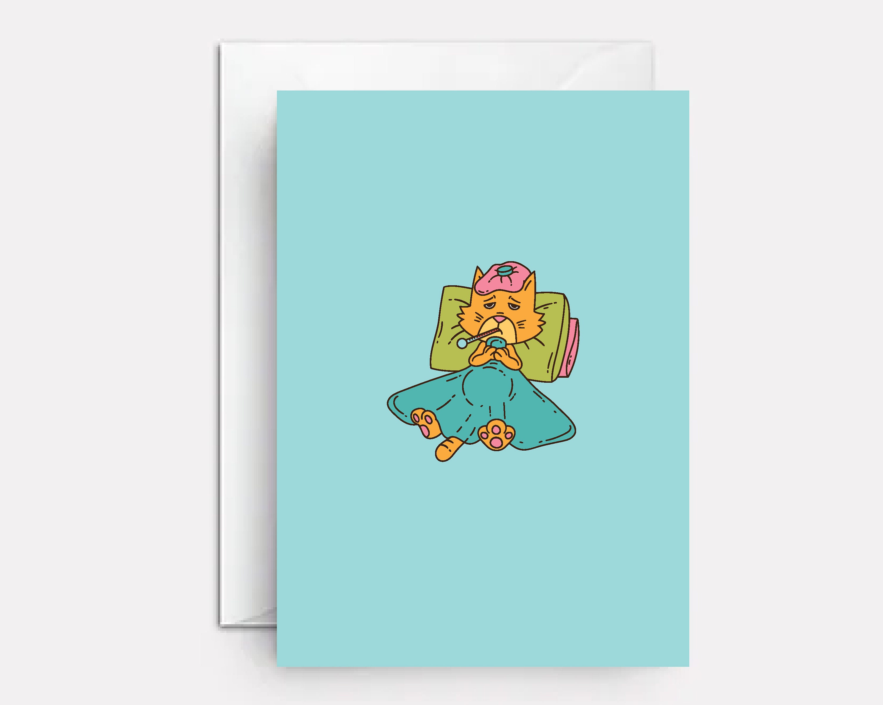 Humorous Get Well Card With Cat | Get Well Soon Card for a Man | Get ...