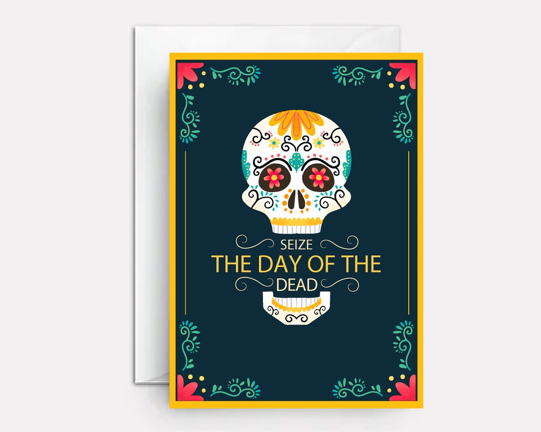 Day of the Dead Card | Dia De Los Muertos Greeting Card | Day of the ...