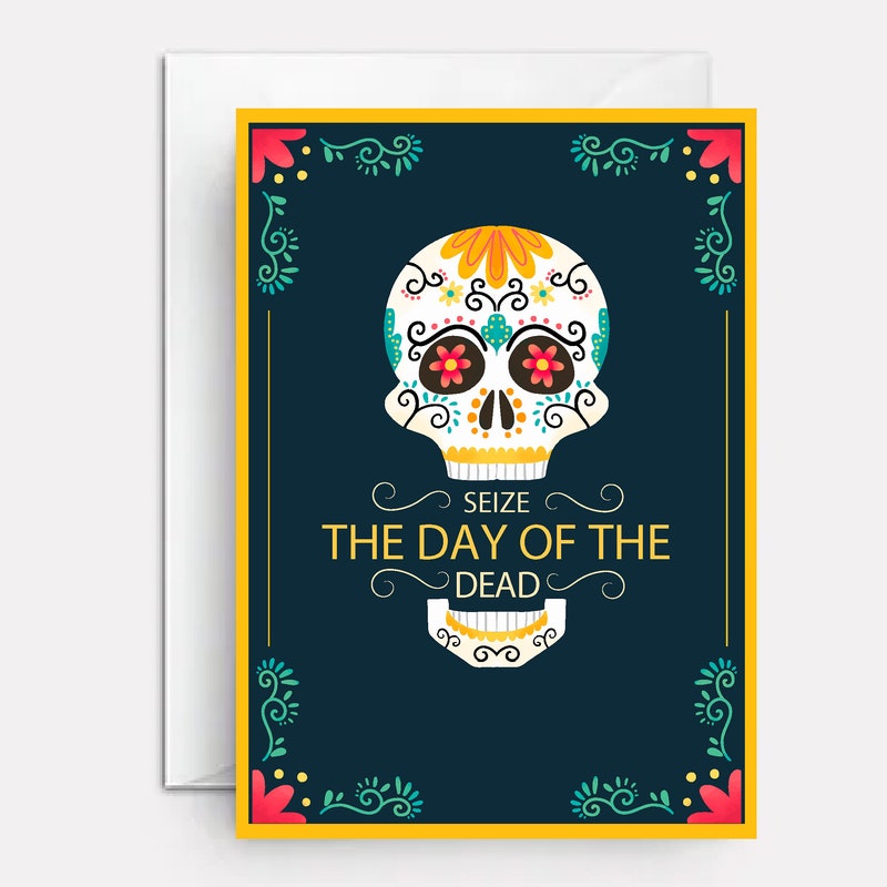 Day of the Dead Card - Etsy