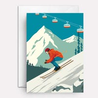 3D Skiing Birthday Card - Etsy