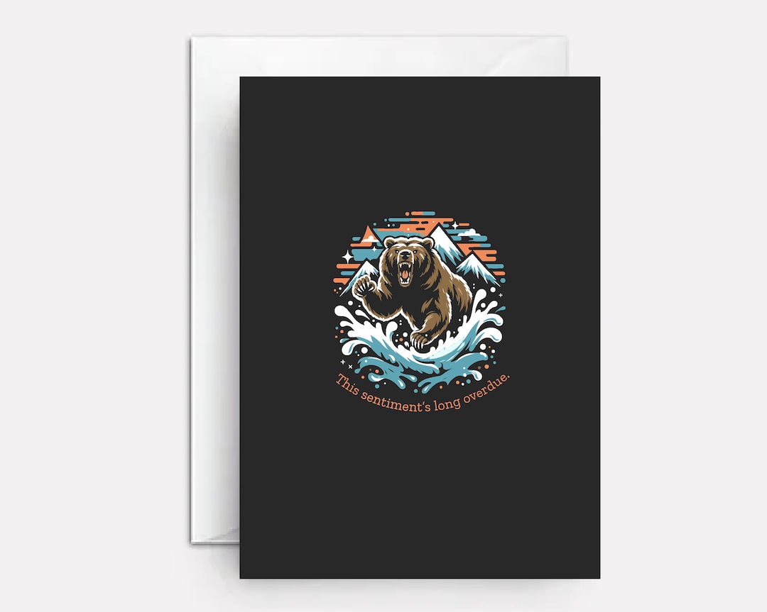 Funny Deadbeat Dad Fathers Day Card: Bear Design - Etsy