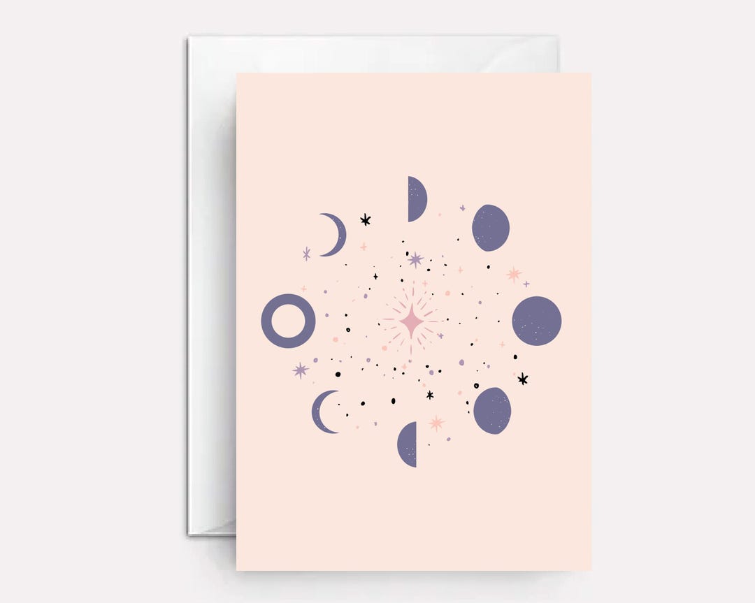 Phases of the Moon Valentine's Card - Moon Card Love - to the Moon and ...