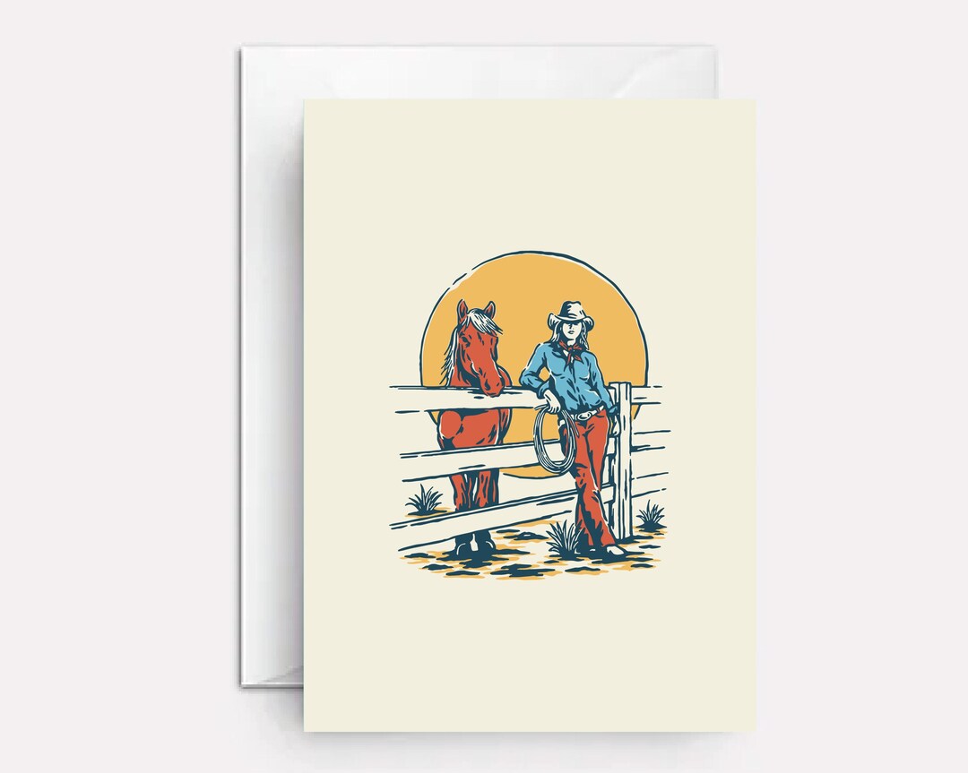 Cowgirl Birthday Card: Western Southern Charm (5x7) - Etsy
