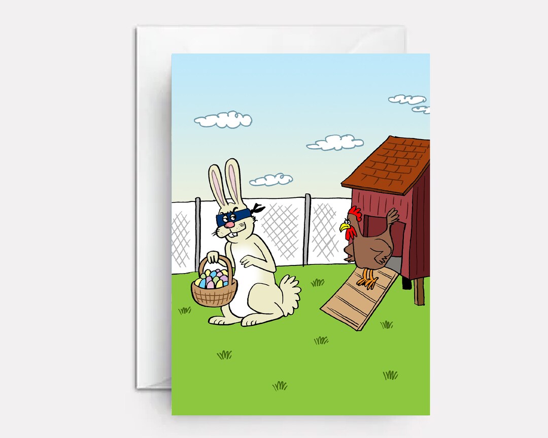 Funny Bunny Bandit Easter Card: Personalized Greeting - Etsy