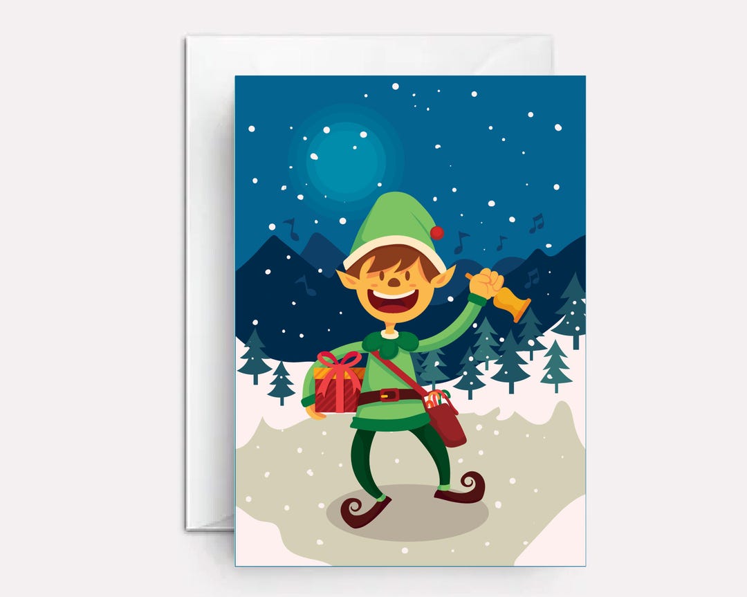 Elf Christmas Card - Neighbor Christmas Cards - Christmas Cards for ...