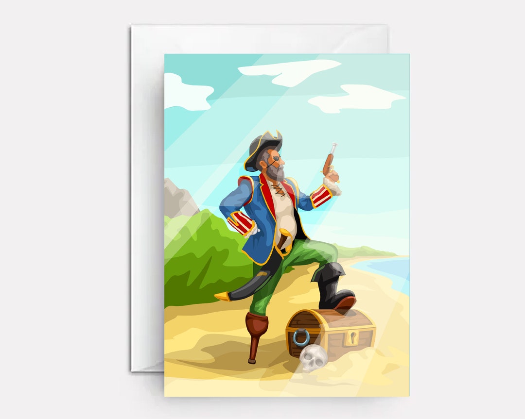 Humorous Peg Leg Pirate Knee Surgery Get Well Card - Etsy