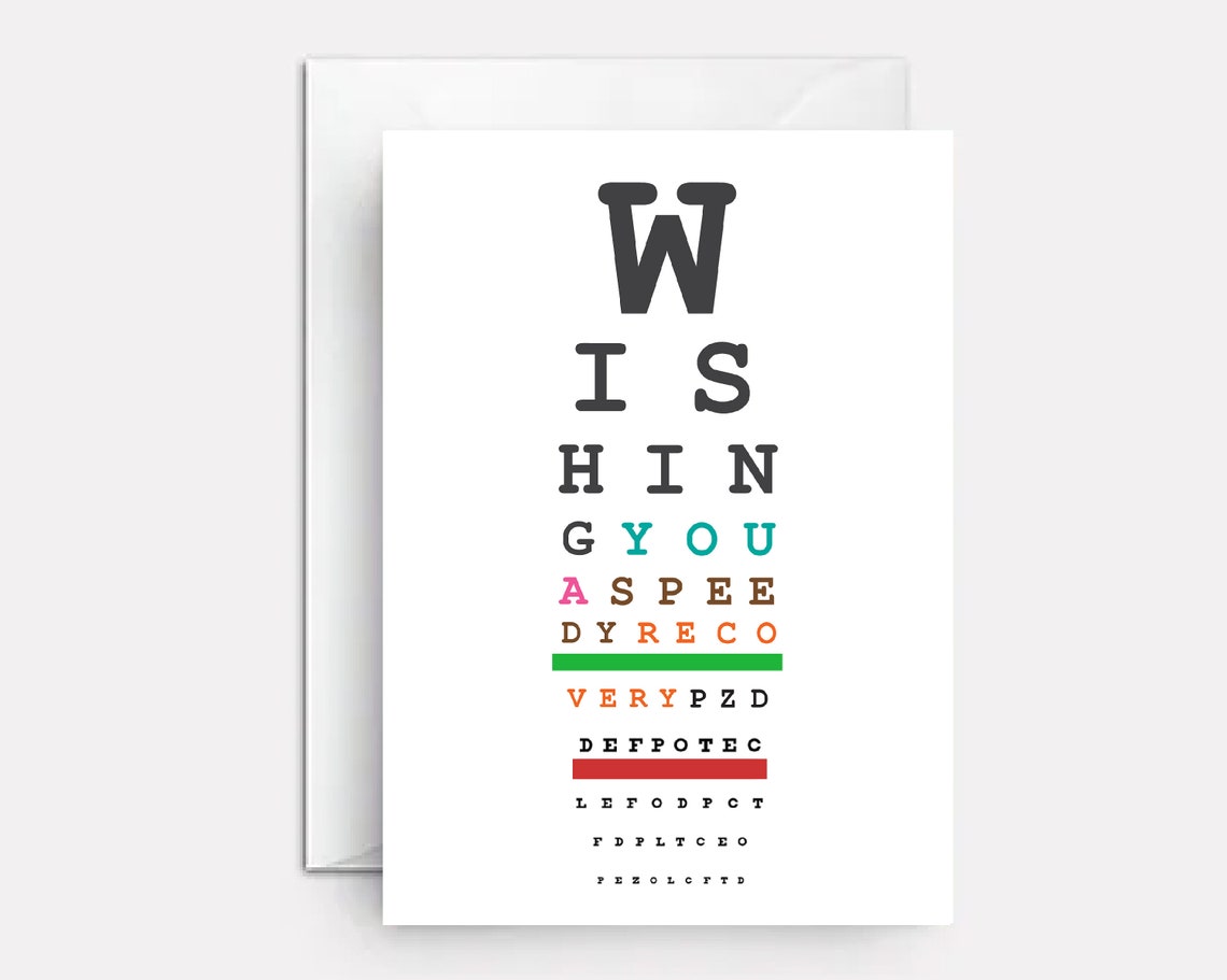 Eye Surgery Get Well Card: Snellen Chart, 20/20 Vision - Etsy