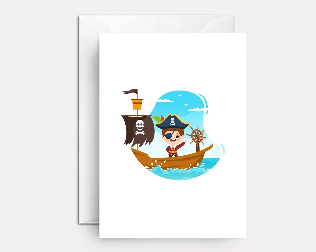 Pirate Birthday Card for Kids: Personalized Greeting Card - Etsy