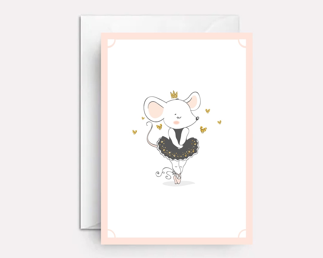 Ballerina Valentine's Day Card: Tutu Design (5x7) - Etsy