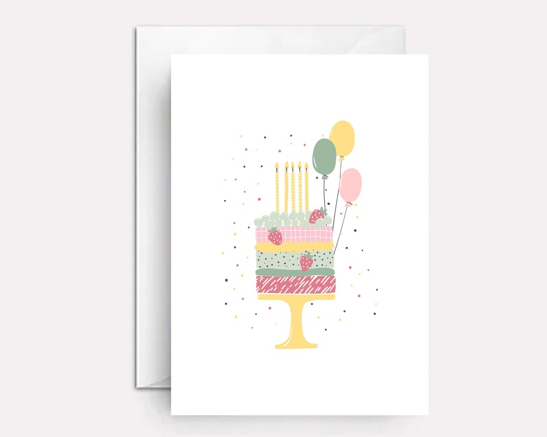 Birthday Cake Card - Birthday Cake Birthday Card - Birthday Cards for ...